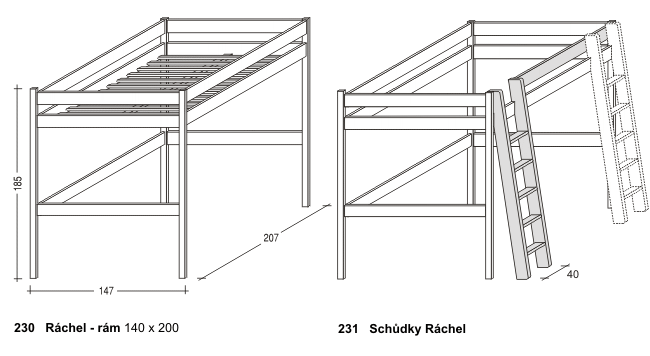 Gazel Palanda Ráchel+schůdky